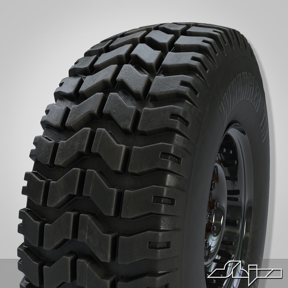 humvee wheel 3d max