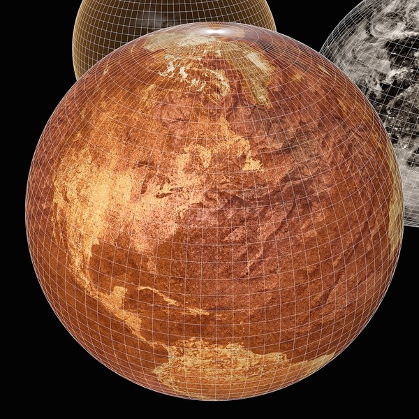 desert earth planet 3d model