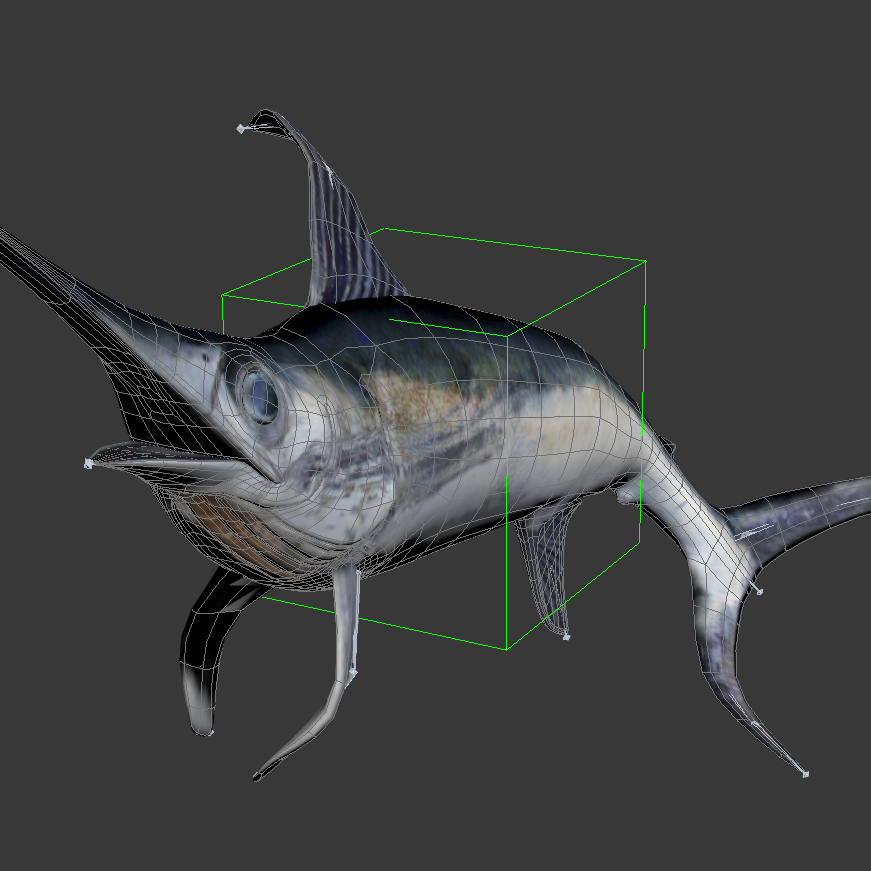 3d max swordfish sea turtle