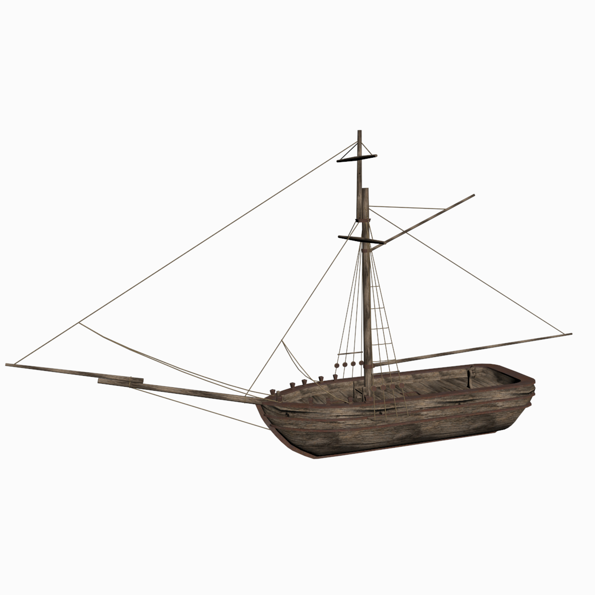 3d model one-masted sloop