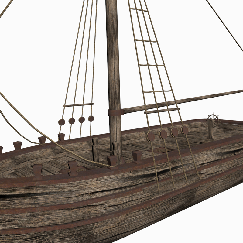 3d model one-masted sloop