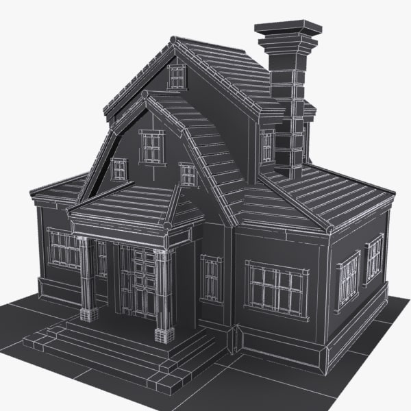 3d cartoon house toon model