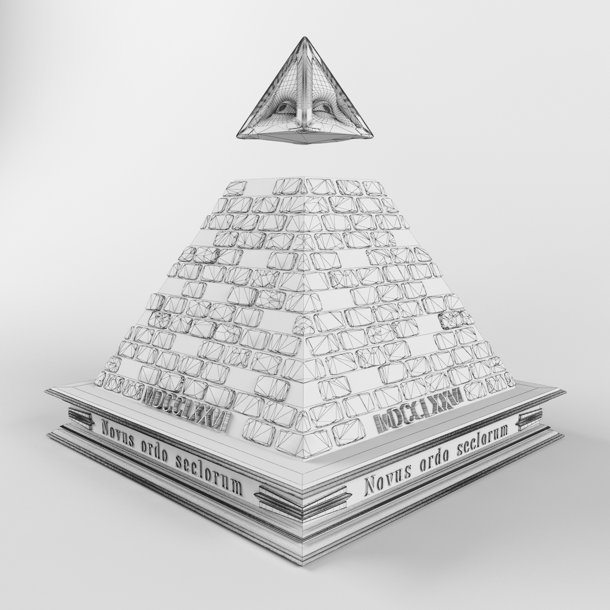 3d illuminati pyramid model