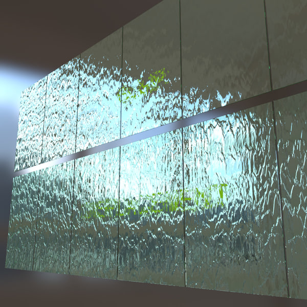 3d glass waterfall flowing water