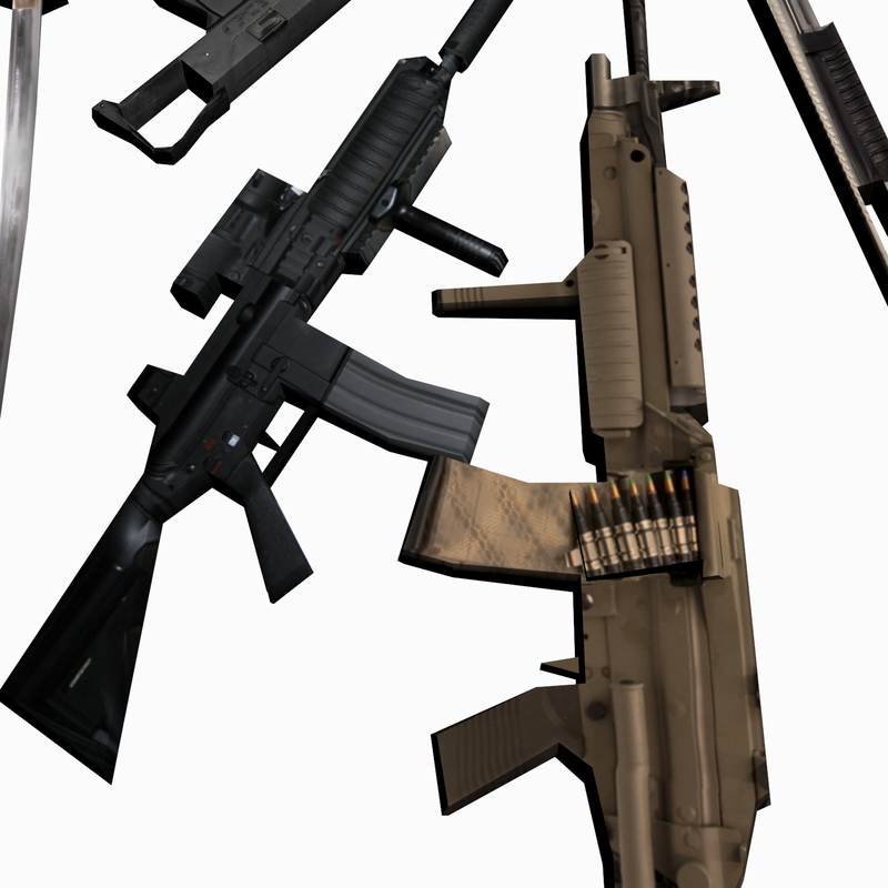 Conjunto de Armas Low-poly Modelo 3D - TurboSquid 847852