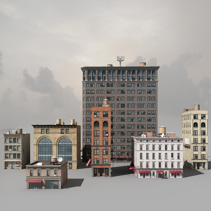 buildings roof 3d model