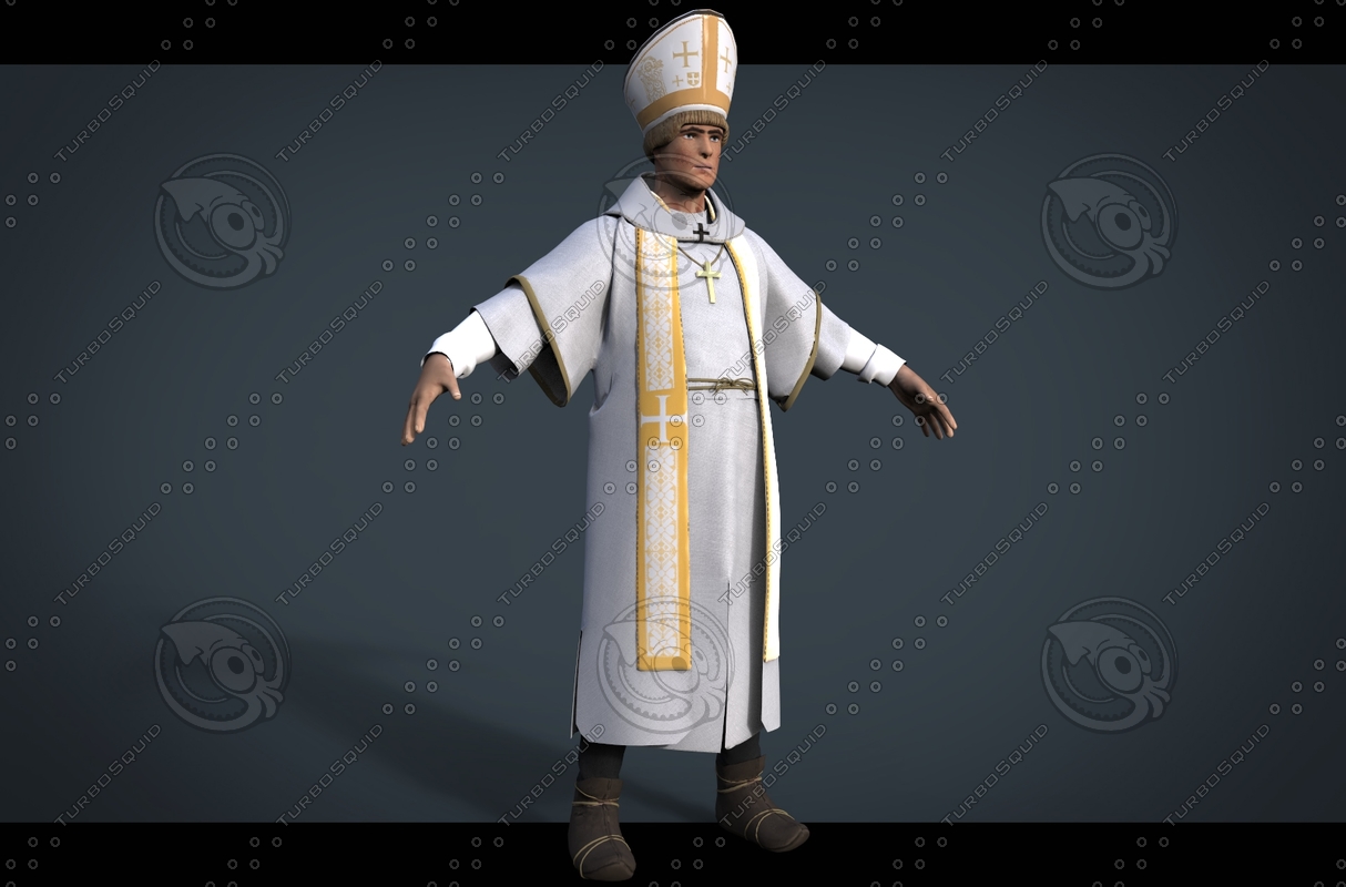 medieval monk 3d model