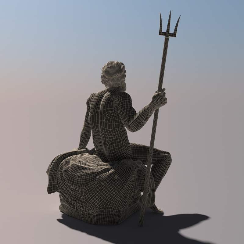 3d model of statue poseidon