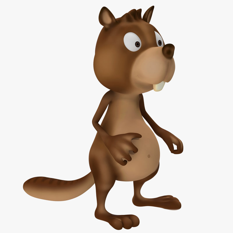 3ds max cartoon beaver rigged