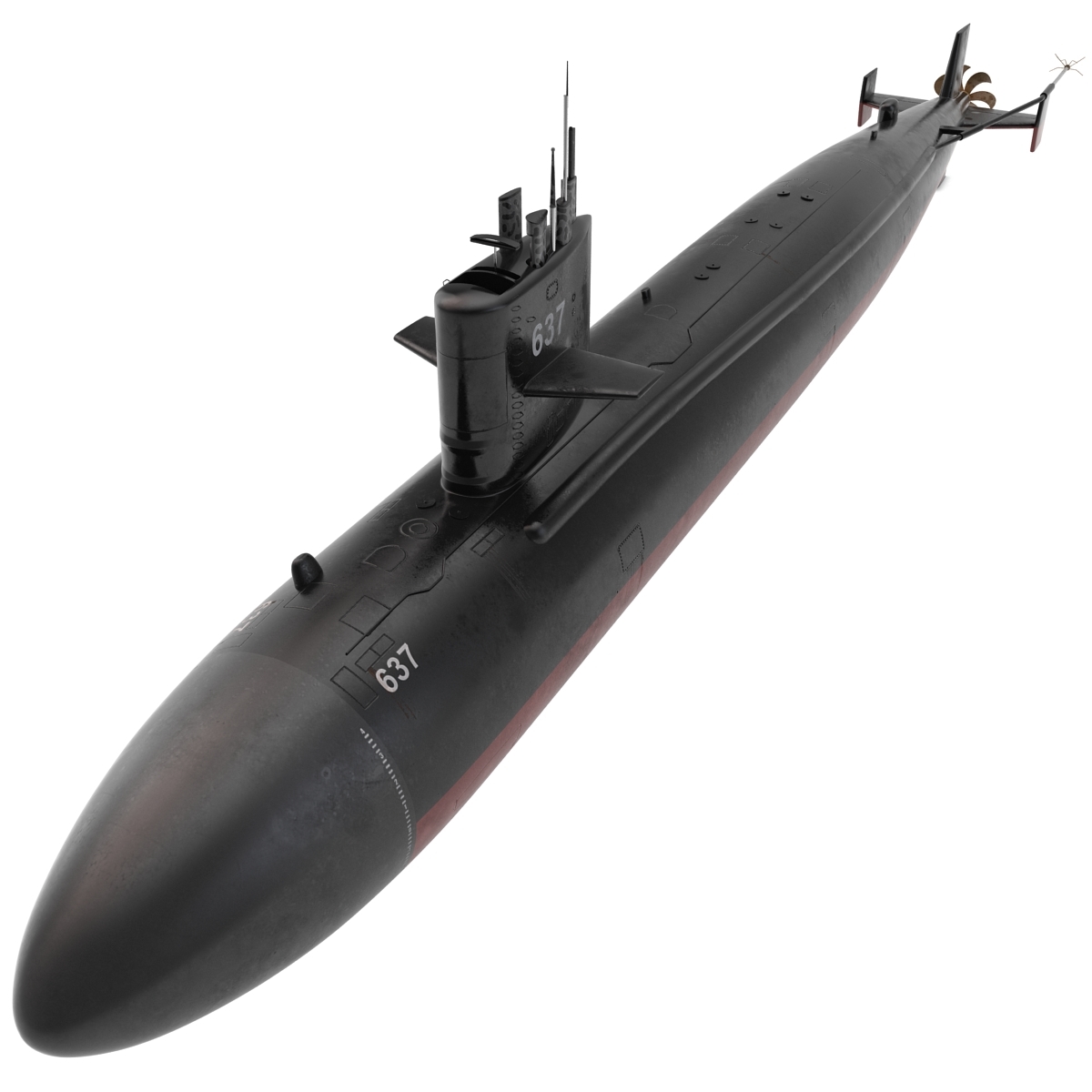 uss sturgeon submarine 3d model
