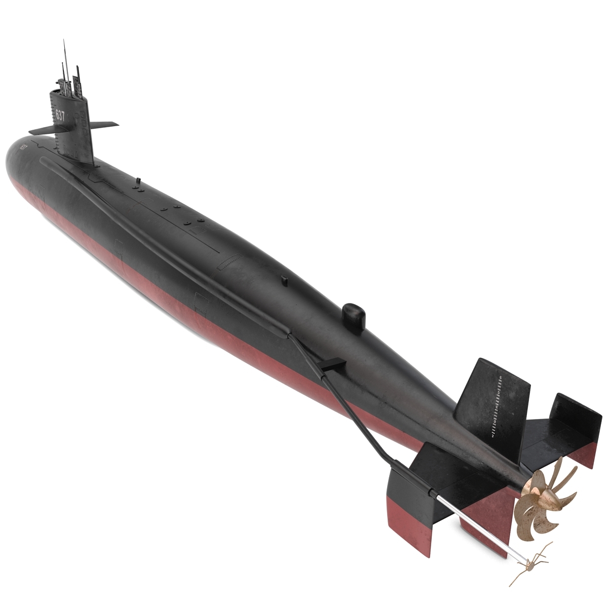 uss sturgeon submarine 3d model