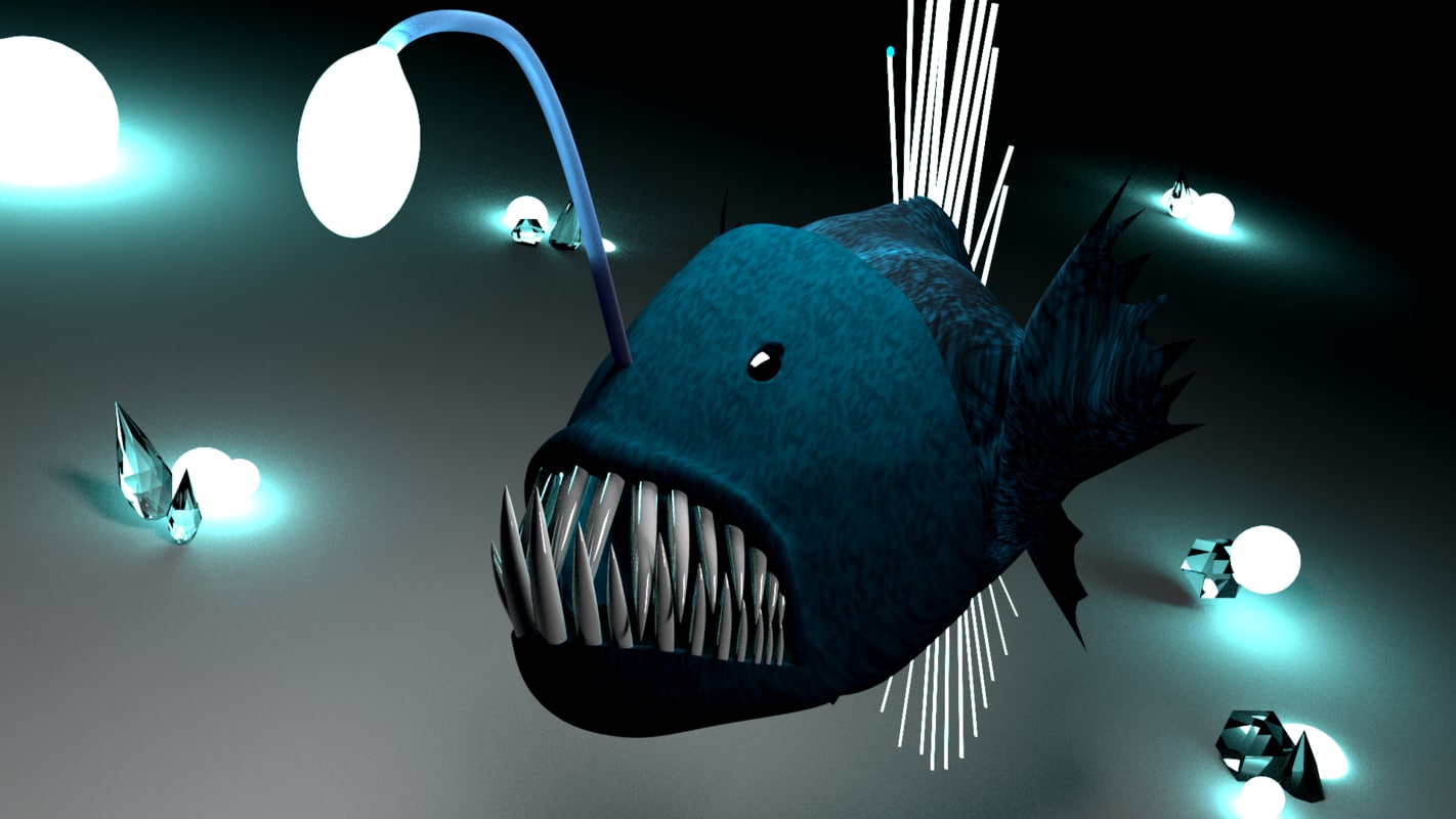 3d blend angler fish