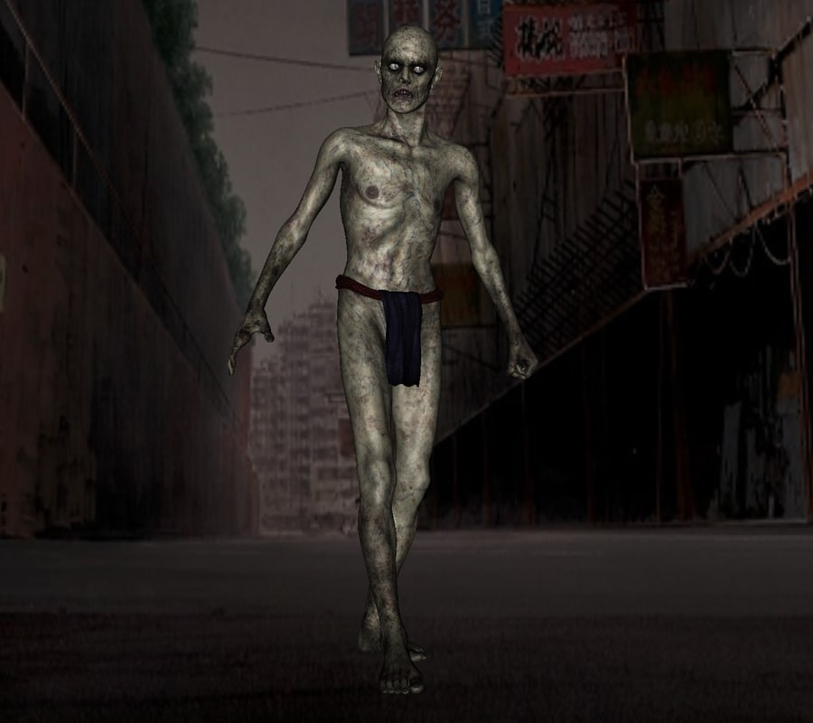 zombie male 3d model