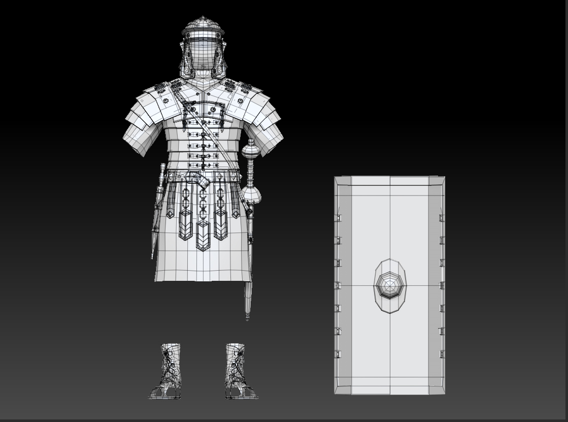 3d model roman armor