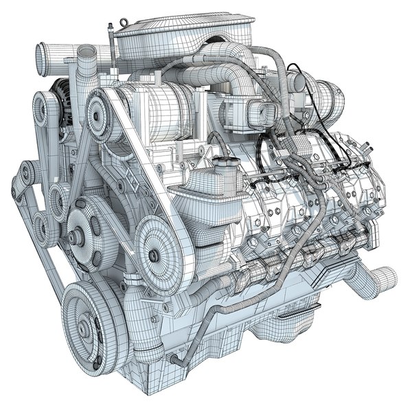 car engine modeled 3d model