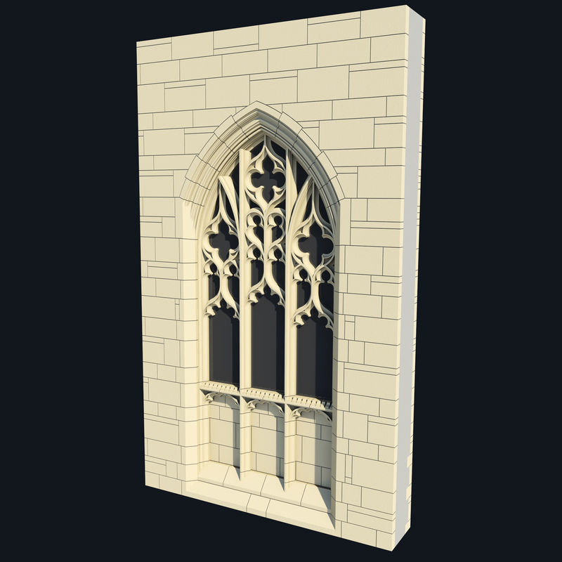 3ds arched gothic window