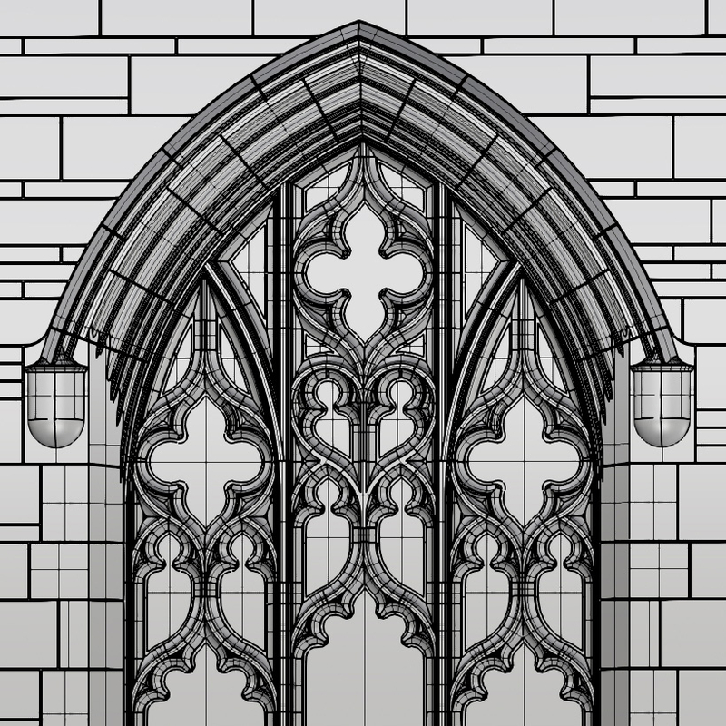 3ds arched gothic window