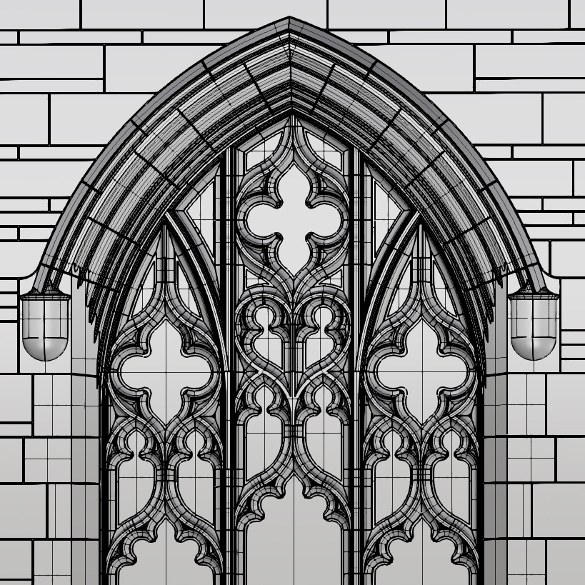 3ds arched gothic window