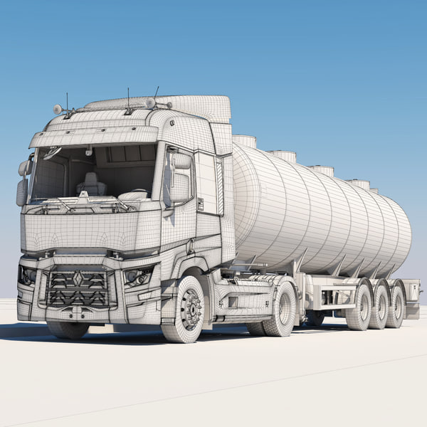 3d model renault t semi trailer