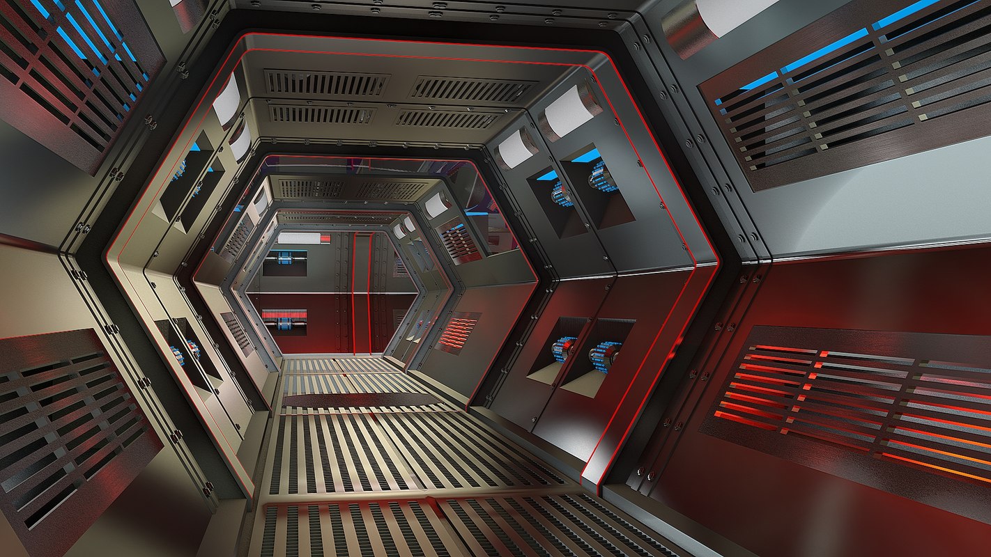 c4d spaceship corridor