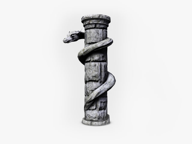 3d stone column serpent