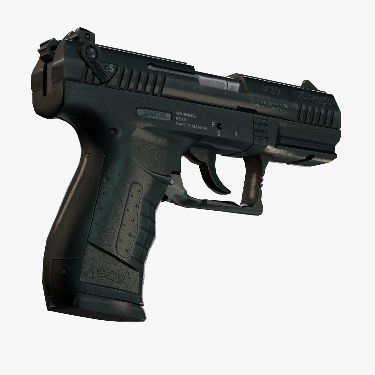 3d model walther p22 pistol
