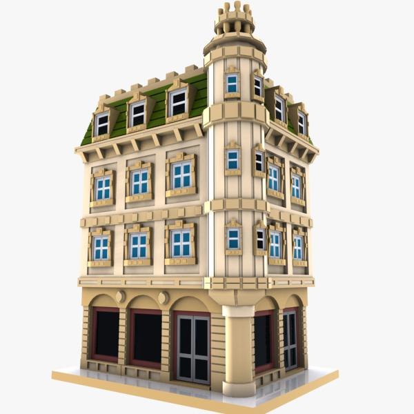 3dsmax cartoon corner building