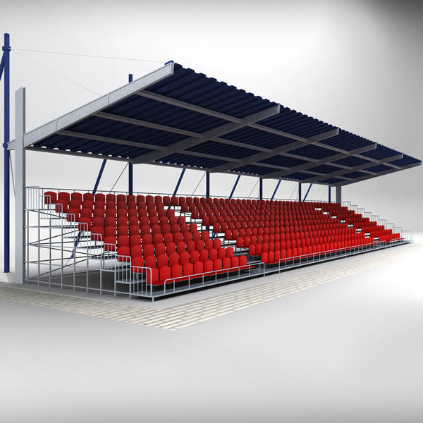 theatre raked seating 3d max