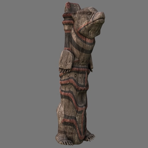 wood totems 3d model