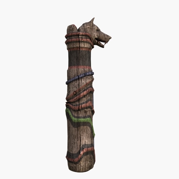 wood totems 3d model