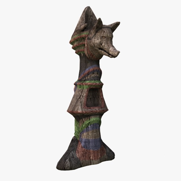 wood totems 3d model