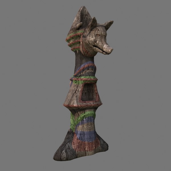 wood totems 3d model