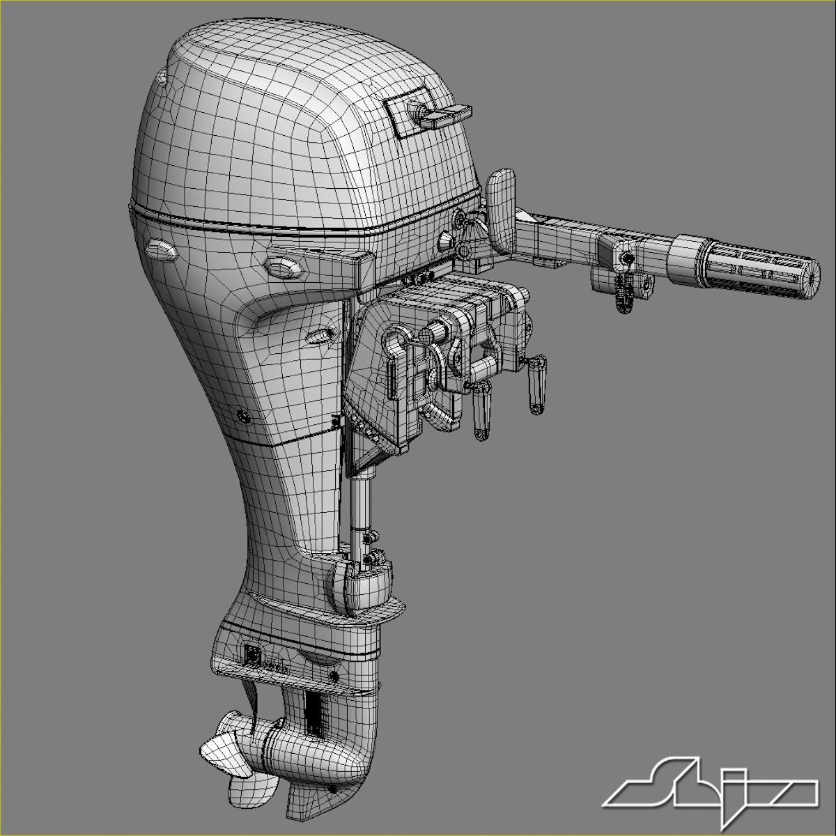 boat motor 20 3d model