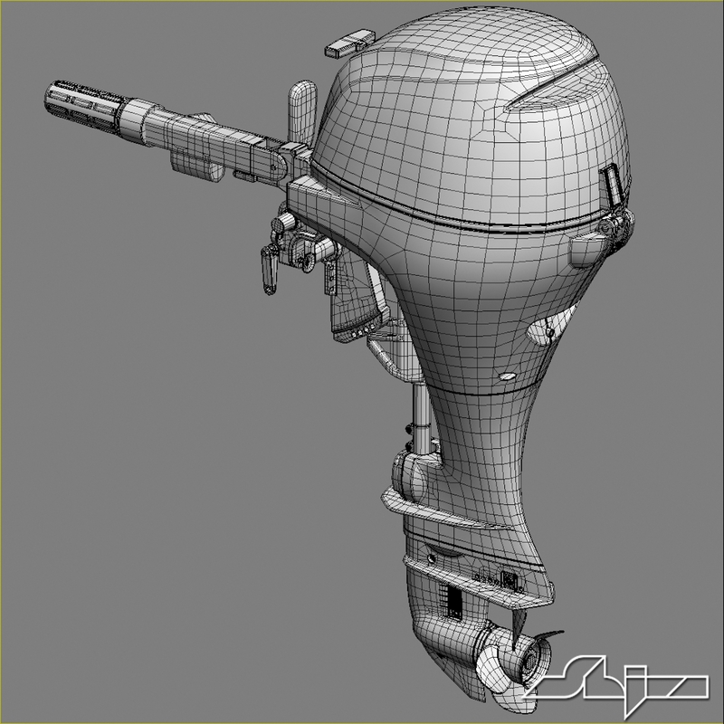 boat motor 20 3d model