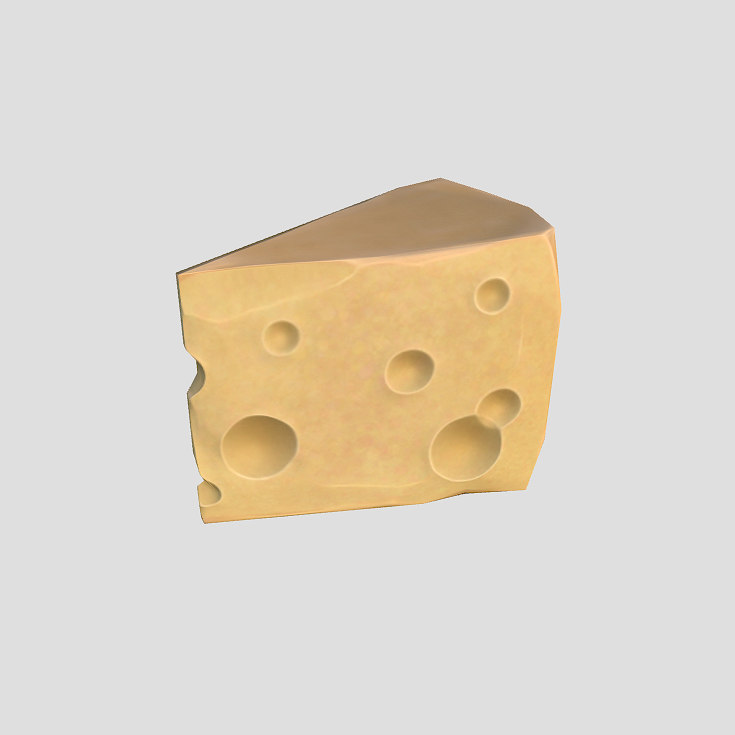 3d model low-poly cartoon cheese