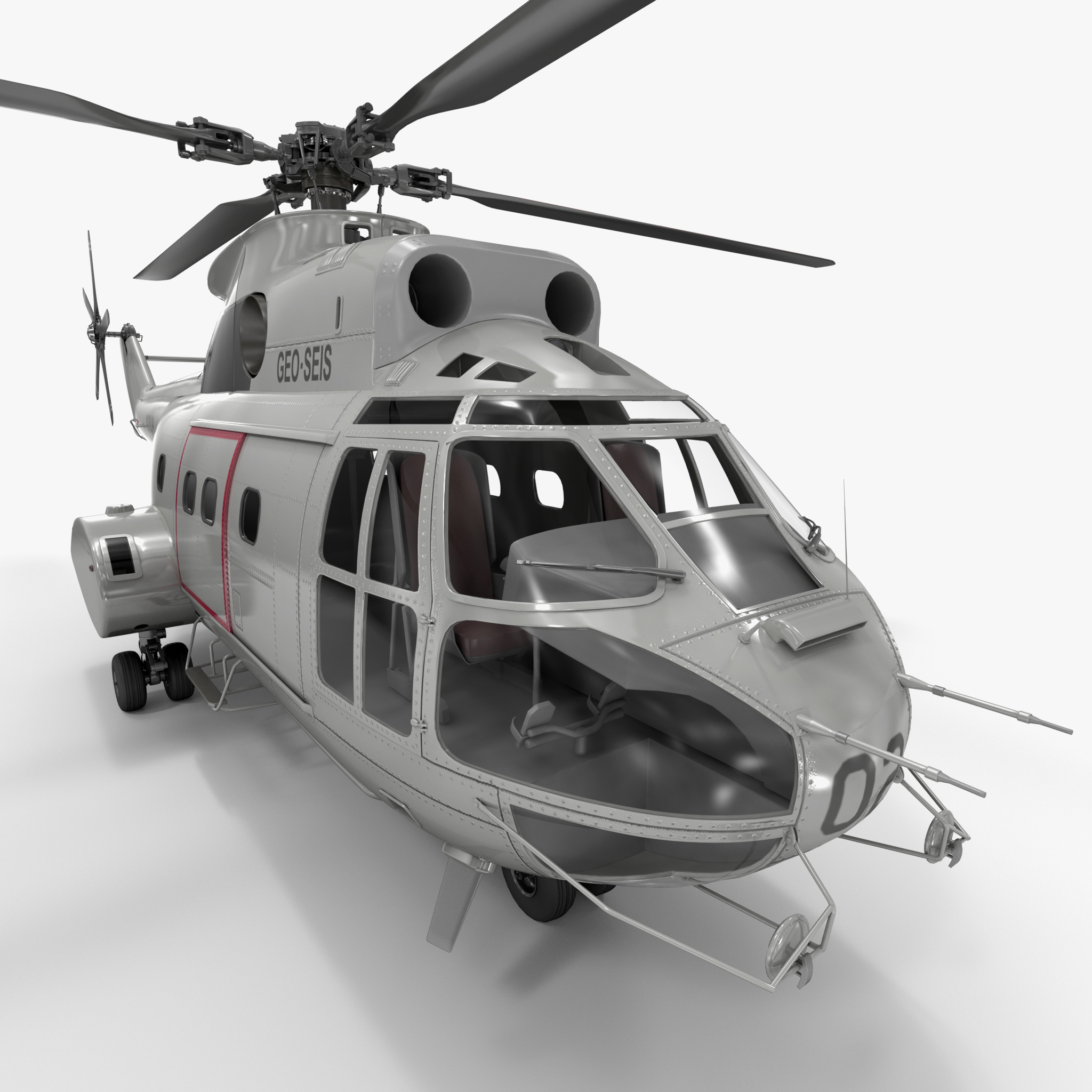 3d model of utility helicopter sa 330