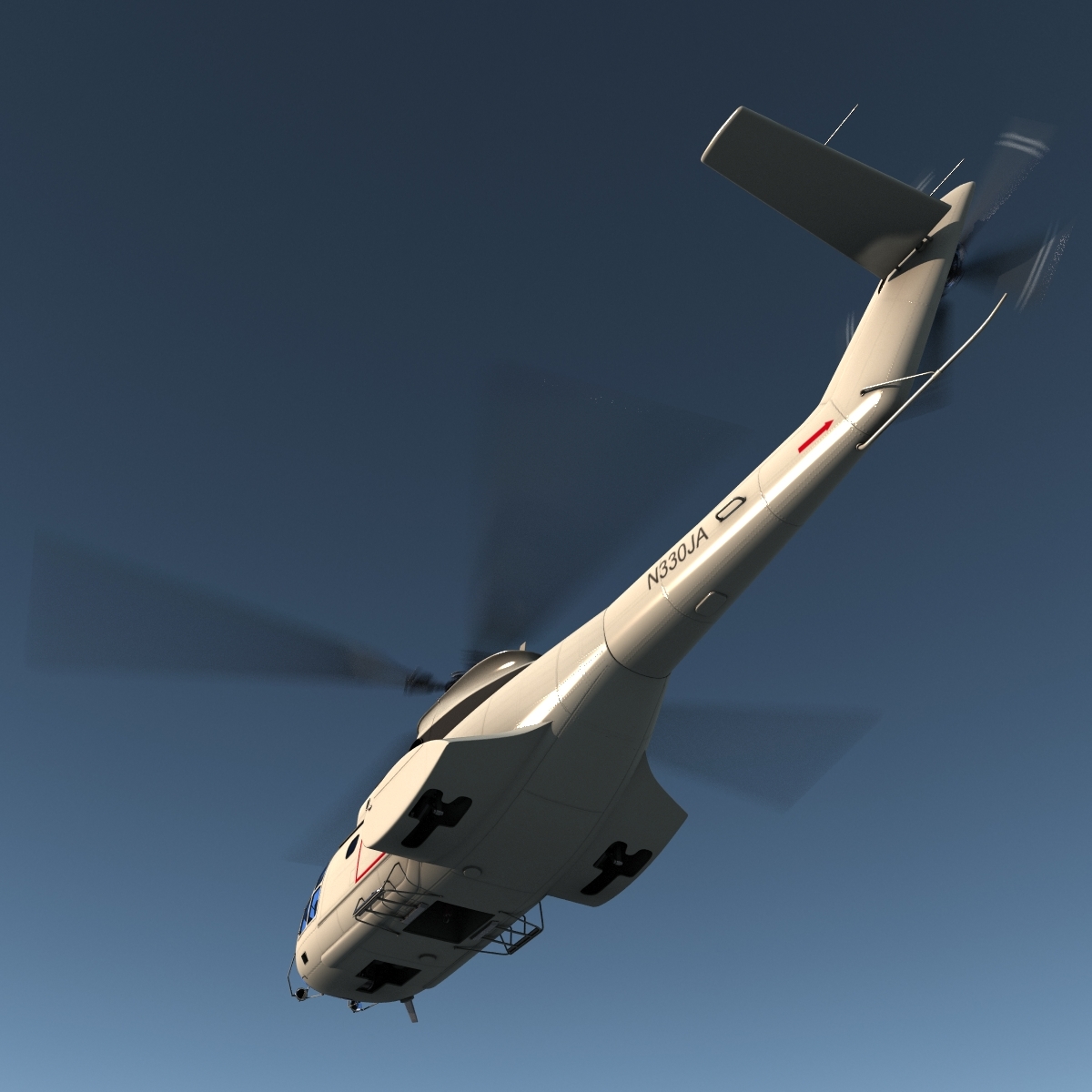3d model of utility helicopter sa 330