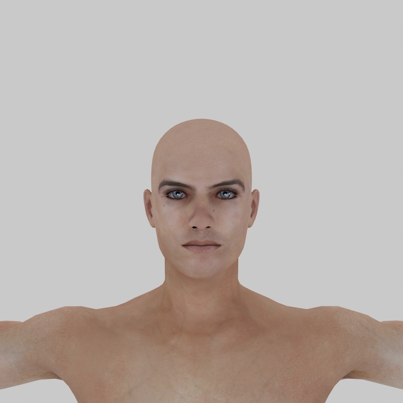 realistic male body character 3d model