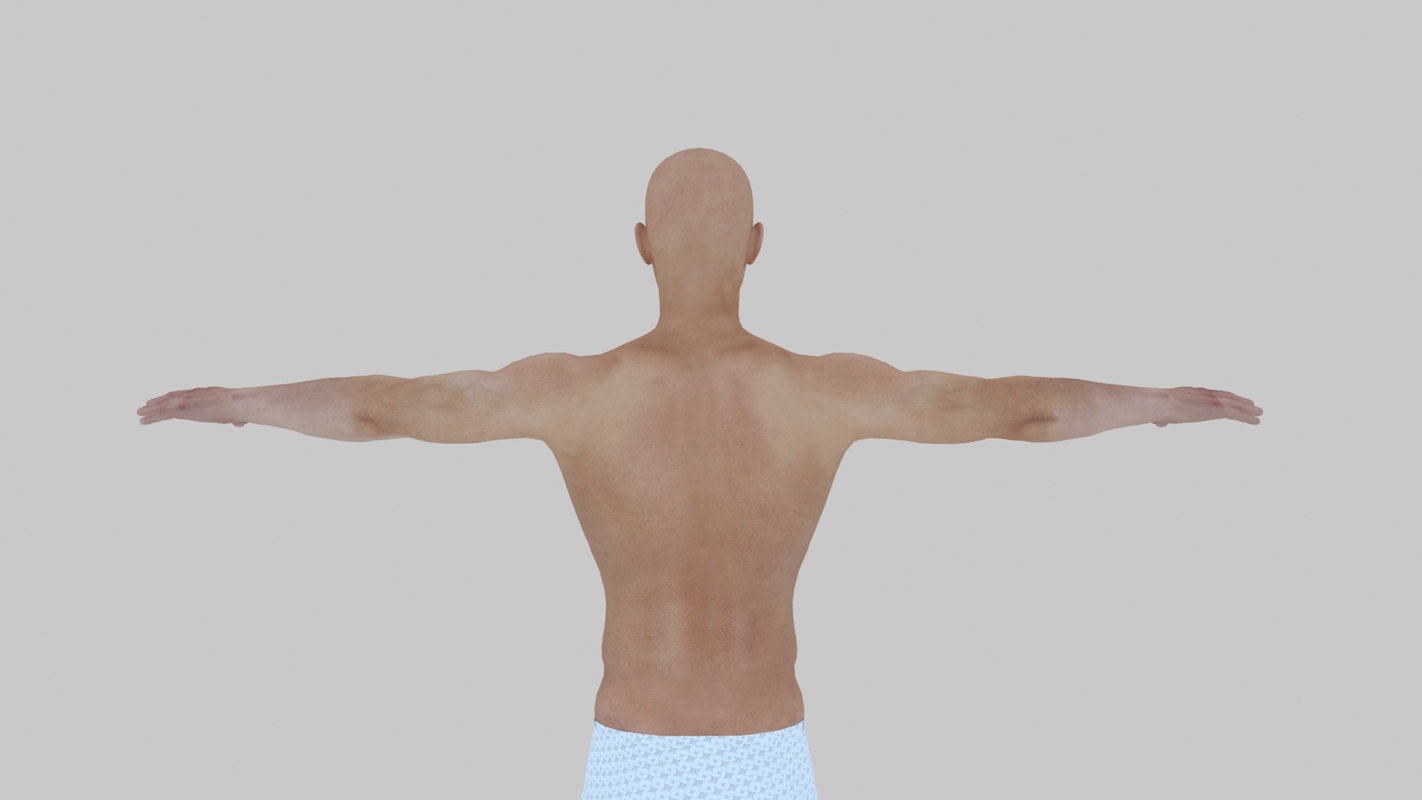realistic male body character 3d model