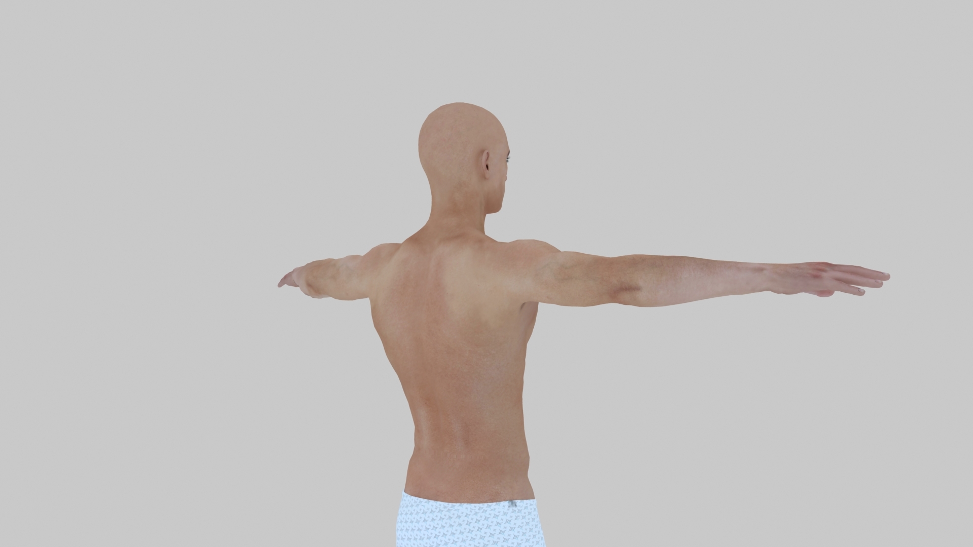 realistic male body character 3d model