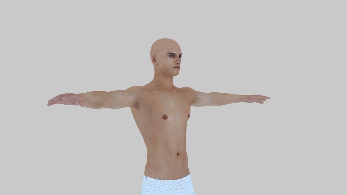realistic male body character 3d model