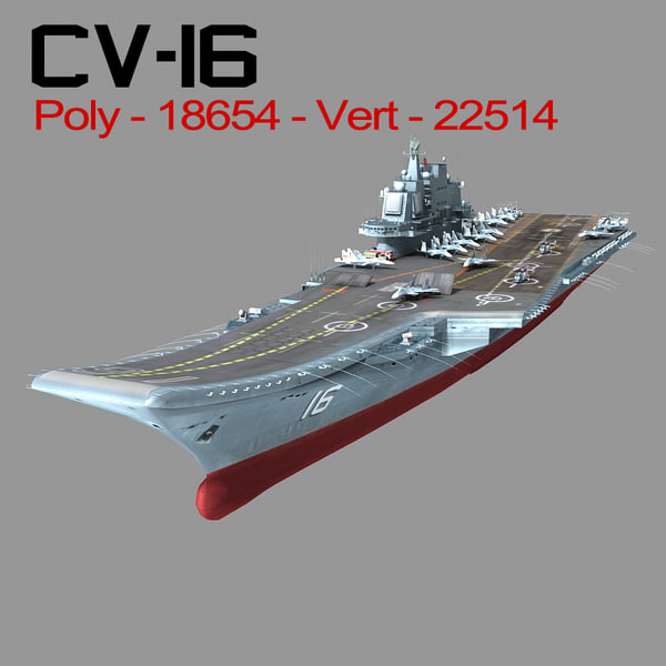 chinese aircraft carrier cv-16 3d max