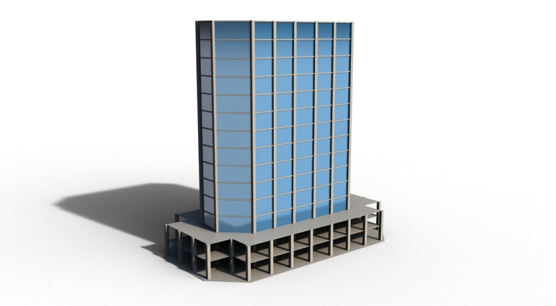 3d model collapse building animation