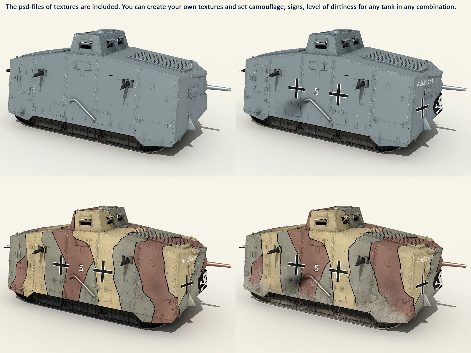a7v tanks 3d max