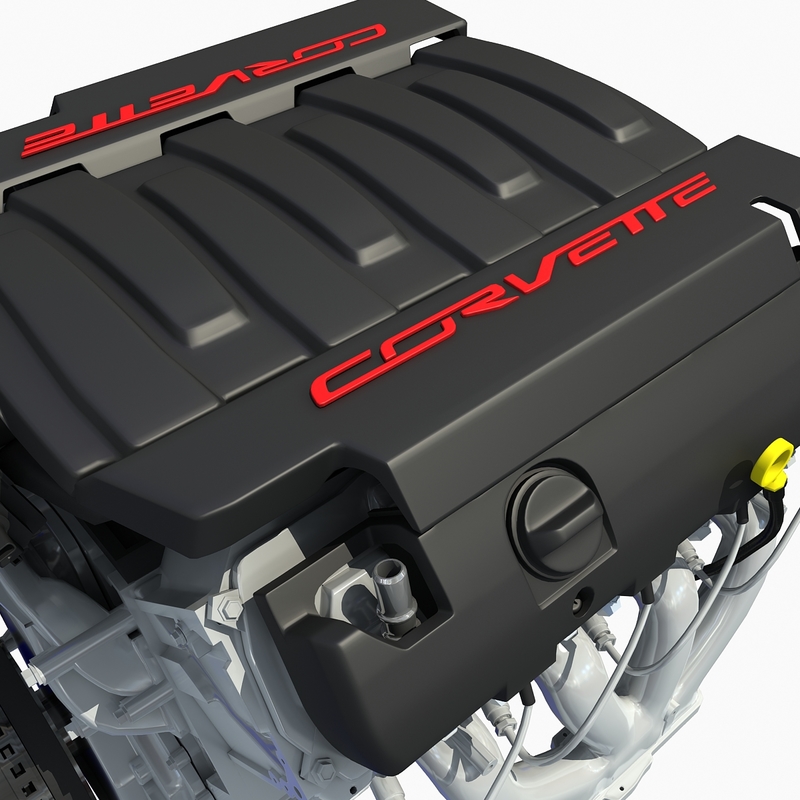 chevrolet corvette 2014 v8 engine 3d model