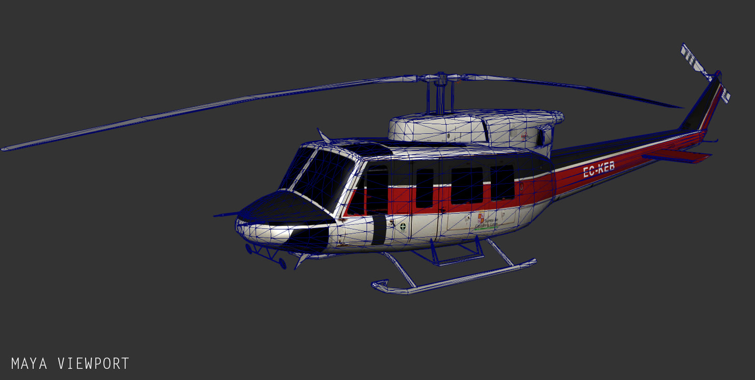 bell 212 3d obj