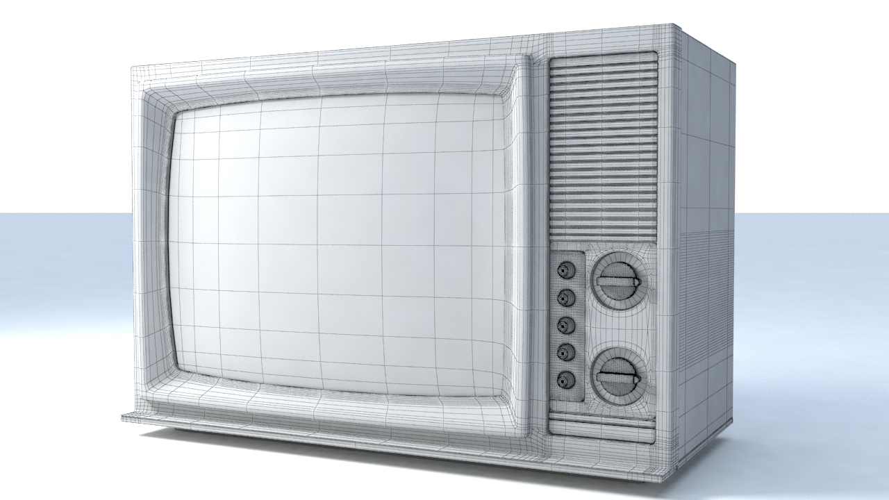 3d model of old tv