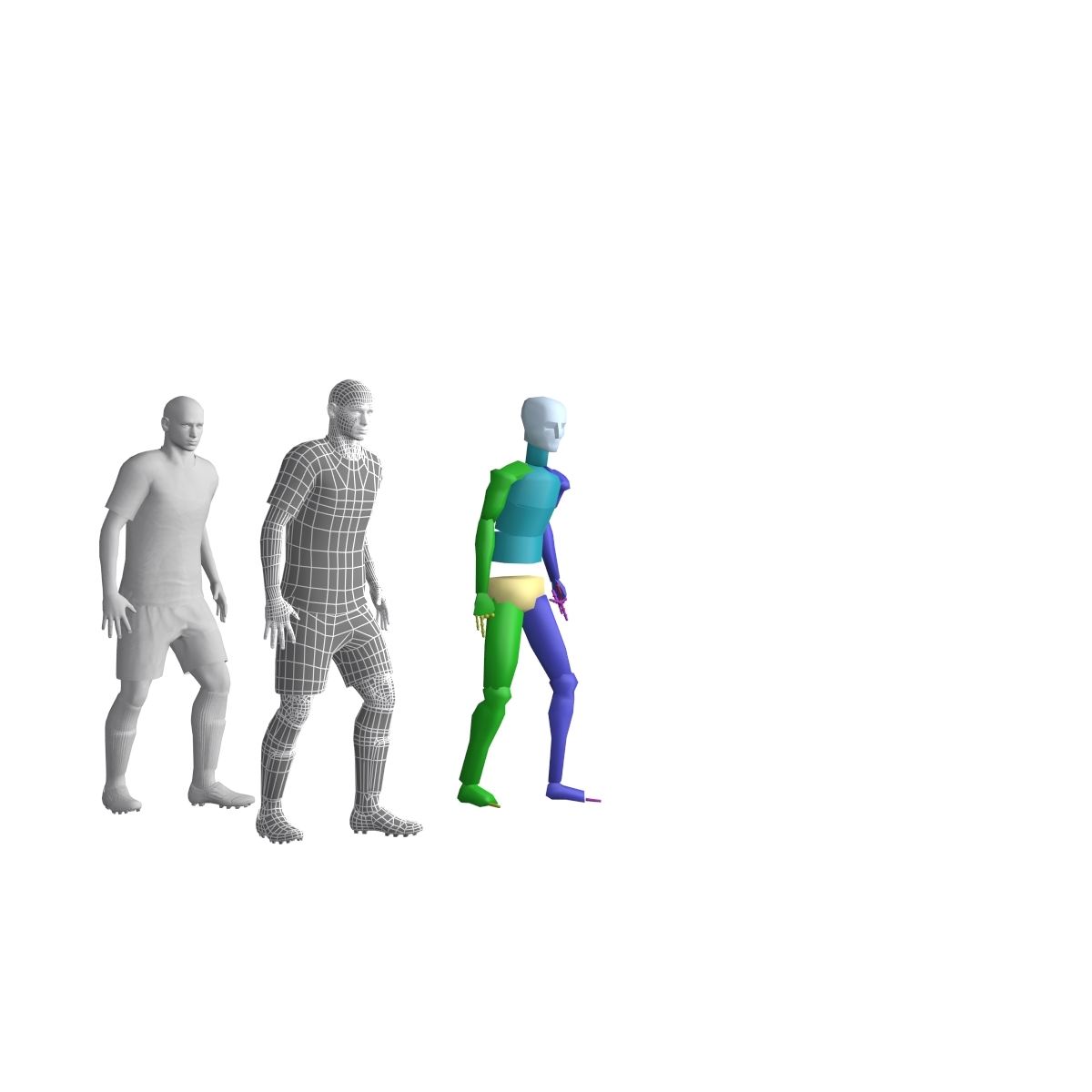 3d model rigged soccer player 1
