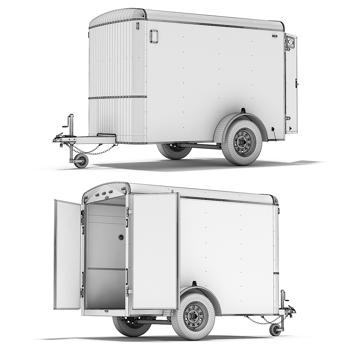 3d closed cargo trailer model