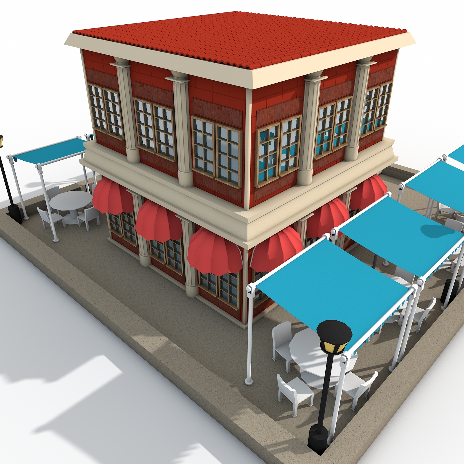 3d c4d restaurant exterior